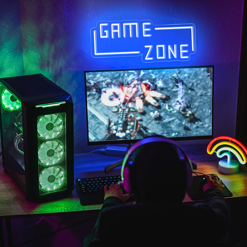 Game Zone LED Neon Sign | Gaming Room and Man Cave Wall Lighting