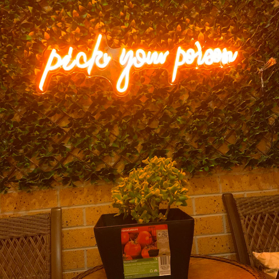 Pick Your Poison Bar Sign | Custom Led Bar Lights for Business Uses