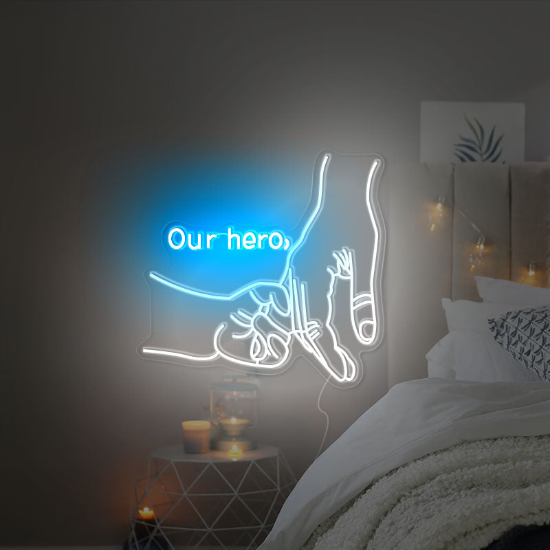 Our Hero Neon Sign |Best gift for dad or our hero