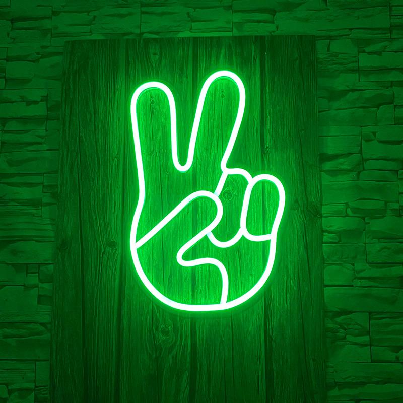 Peace Hand Neon Sign|led neon signs|personalized neon light signs UK