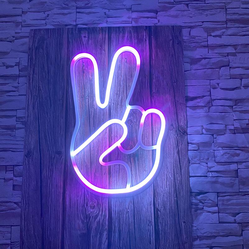 Peace Hand Neon Sign|led neon signs|personalized neon light signs UK